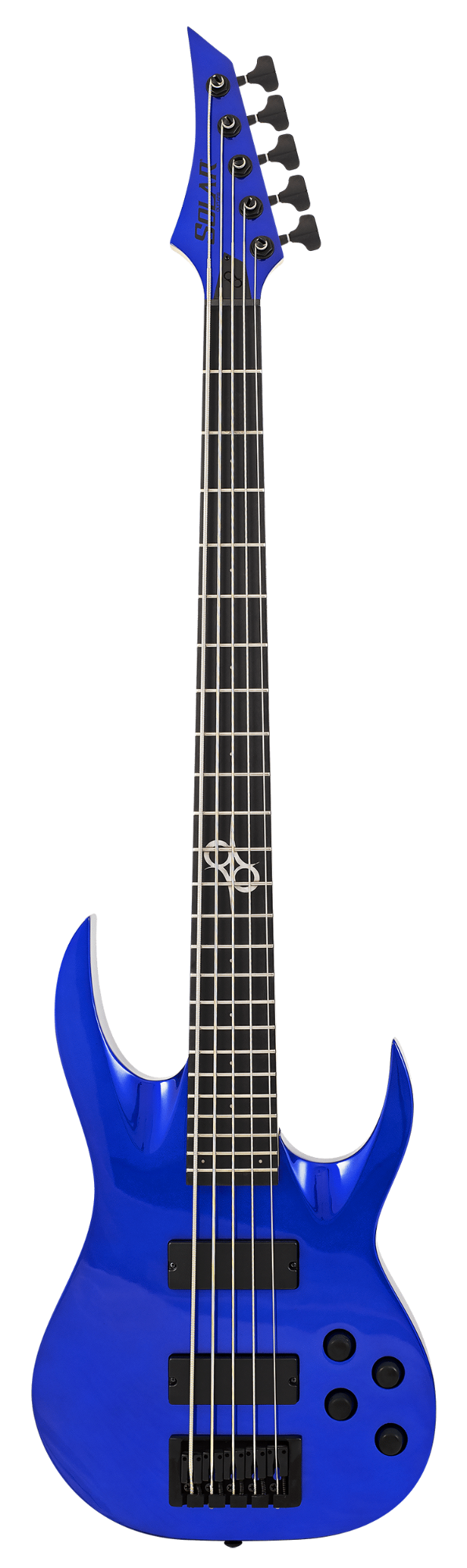Solar AB2.5MBL 5-String Bass Guitar - Metallic Blue Gloss (LIMITED ...