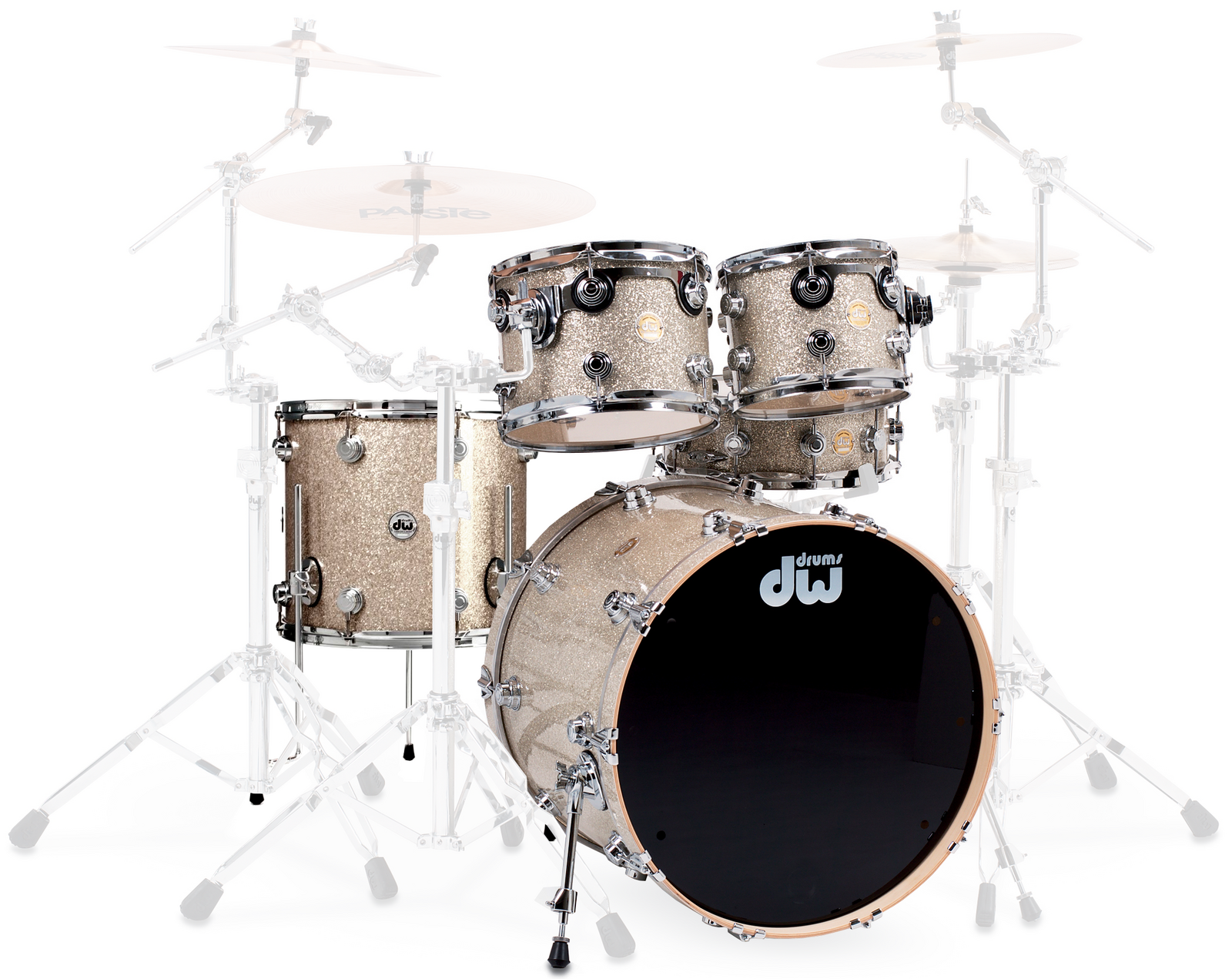 DW Collectors Series 5pc Drum Kit w/Tom Mounts - Broken Glass | Better ...