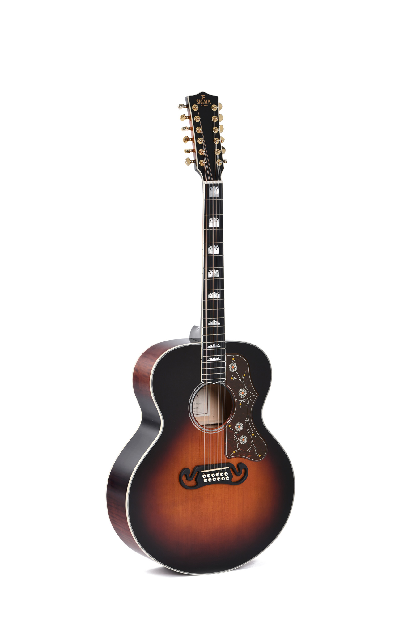 Sigma GJA12-SG200 12-String Jumbo Acoustic Guitar - Dark Vintage Sunbu